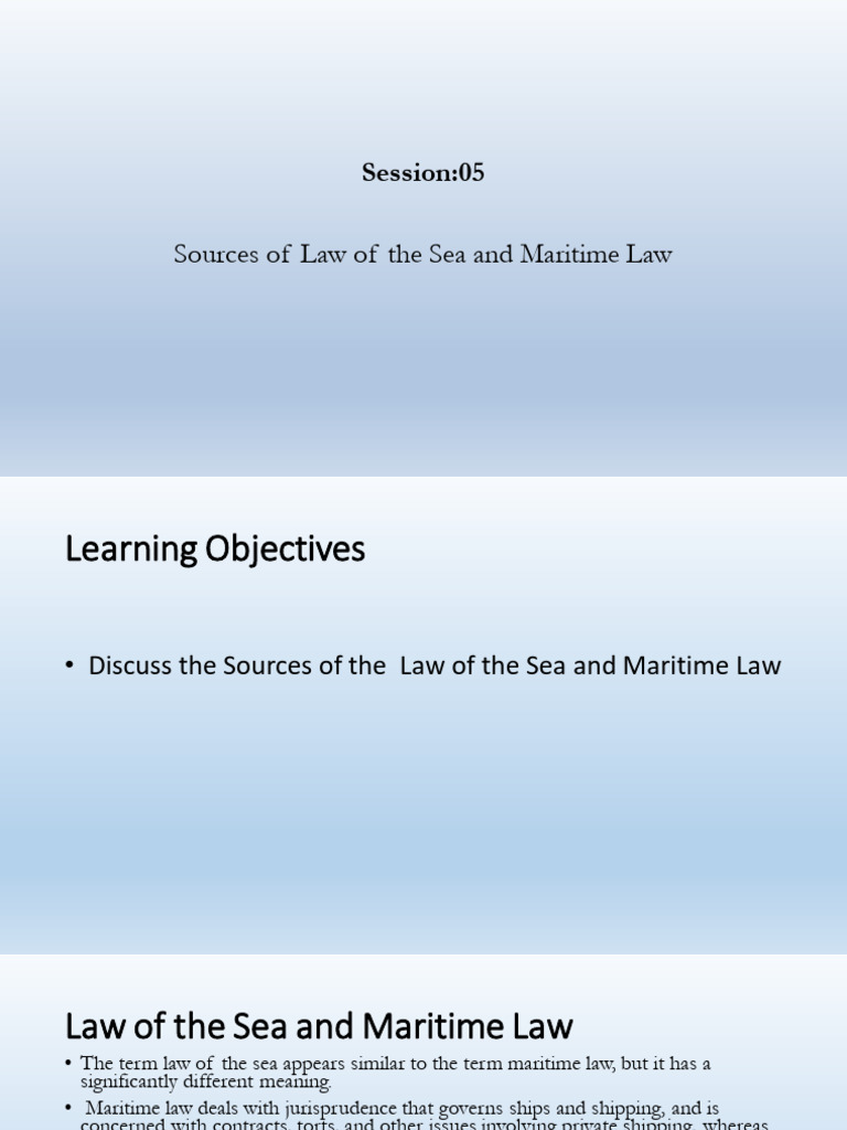 Sources of Law of The Sea and Maritime Law | PDF | International Law ...