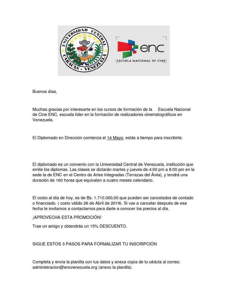 Briefing Personalizado y Programa ENC de Direccion para Oscar Rivas ...