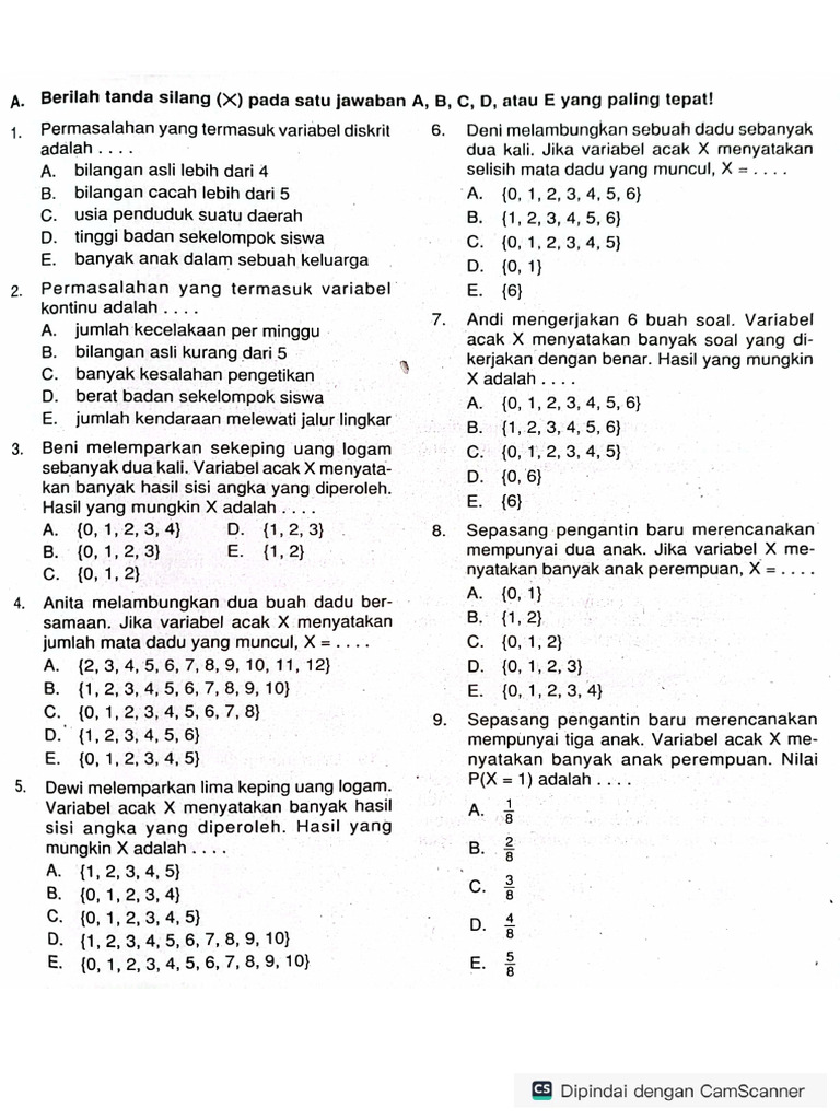 Lat. Soal (Distribusi Peluang Binomial) | PDF