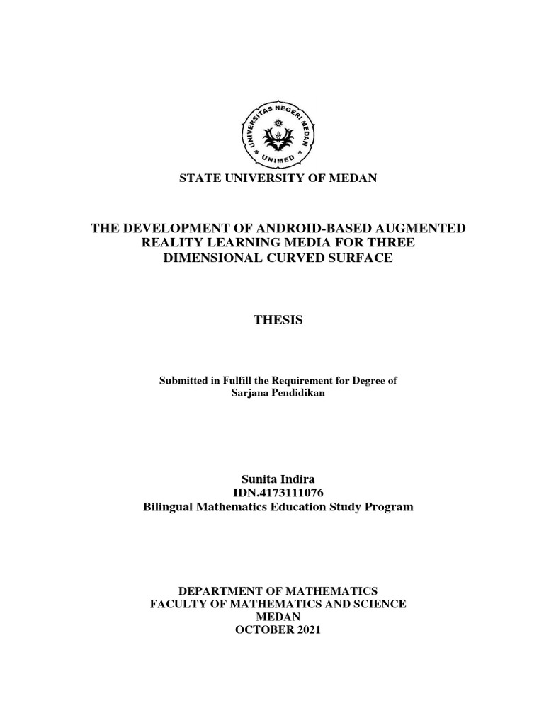 The Development of Android-Based Augmented Reality Learning Media For Three Dimensional Curved ...