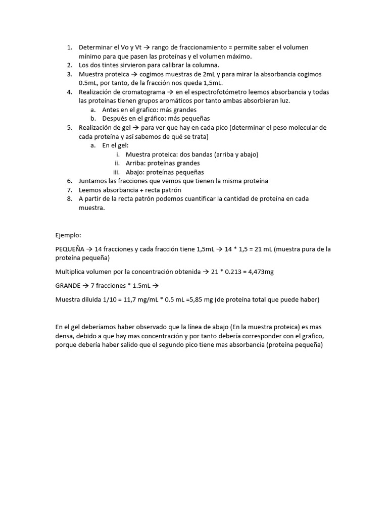 Análisis de Cromatografía de Proteínas | PDF | Proteínas | Cromatografía