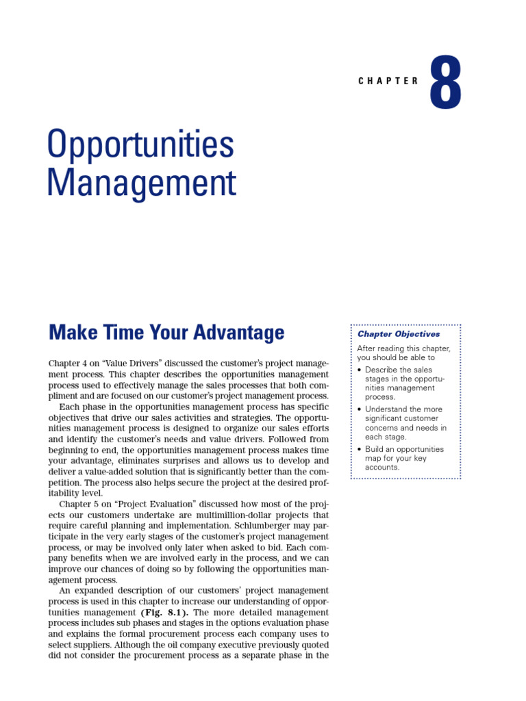 Chapter-8 Opportunities Management Process | PDF | Sales | Procurement
