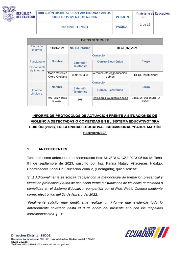 Informe Dece Violencia | PDF