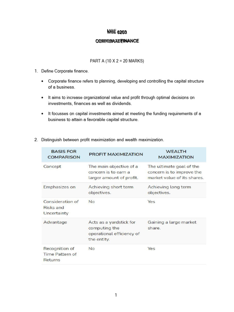 Mse 6203 - Corporate Finance | PDF | Derivative (Finance) | Financial ...