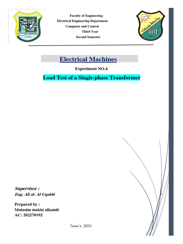 Exp4 Loads Char of Transformer | PDF | Transformer | Electrical Resistance And Conductance