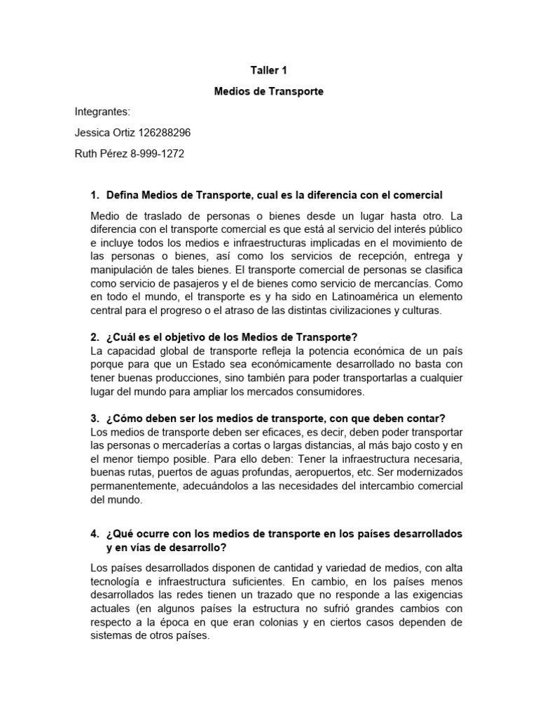 Medios de Transporte: Definición y Tipos | PDF | Transporte | Puerto