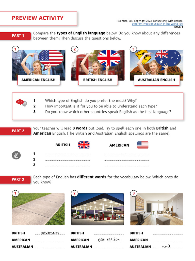 Differenttypesofenglishintheworld Lessonplan | PDF | English Language ...