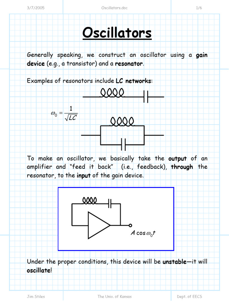 Oscillators | Download Free PDF | Electronic Oscillator | Resonance