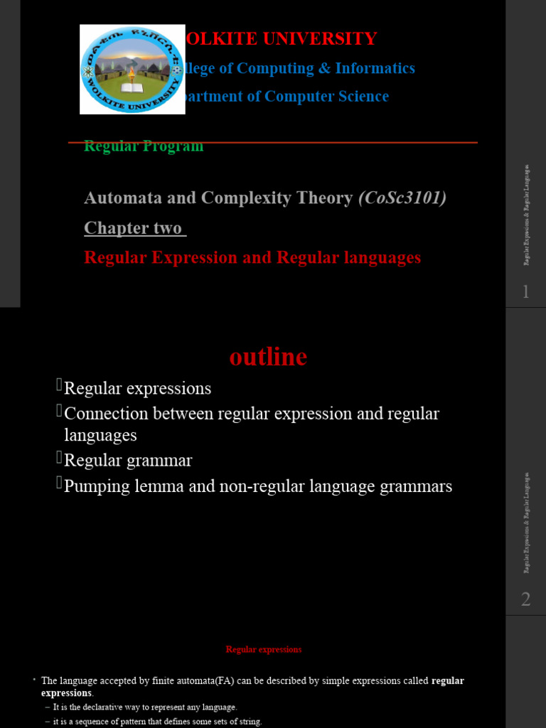 ACT CH2 Regular Expressions and Languages | PDF | Regular Expression | Language Mechanics