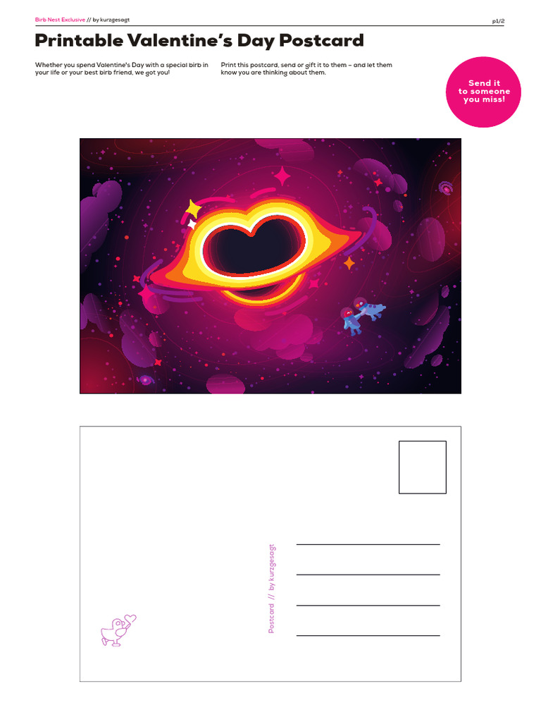 Valentine's Day Postcard Printables | PDF