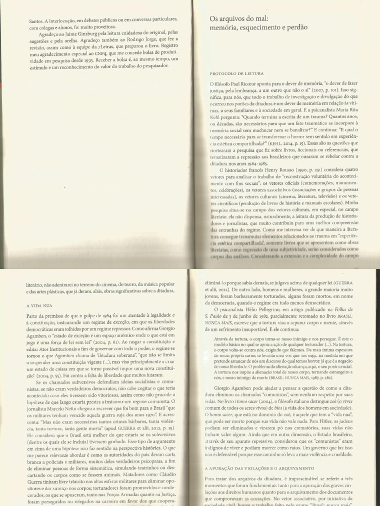 A Literatura Como Arquivo Da Ditadura - Cap. 1 e 2 | PDF