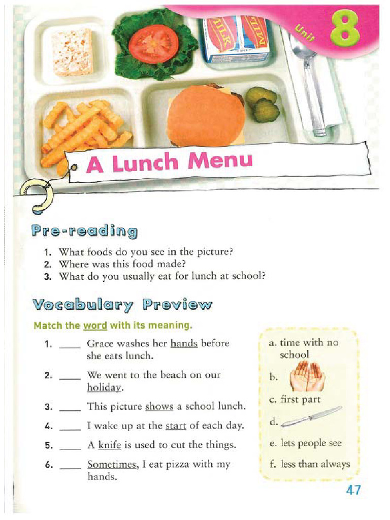 RS1.8 - A Lunch Menu | PDF