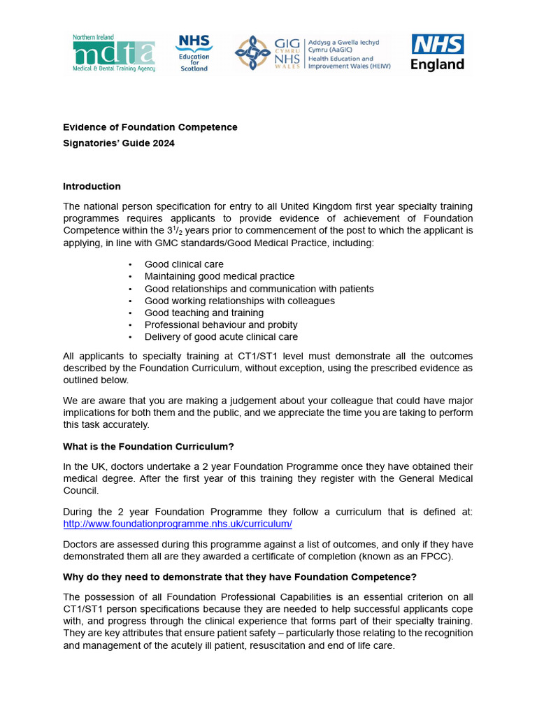 Signatory Guide To CREST Completion 2024 | PDF | General Practitioner ...