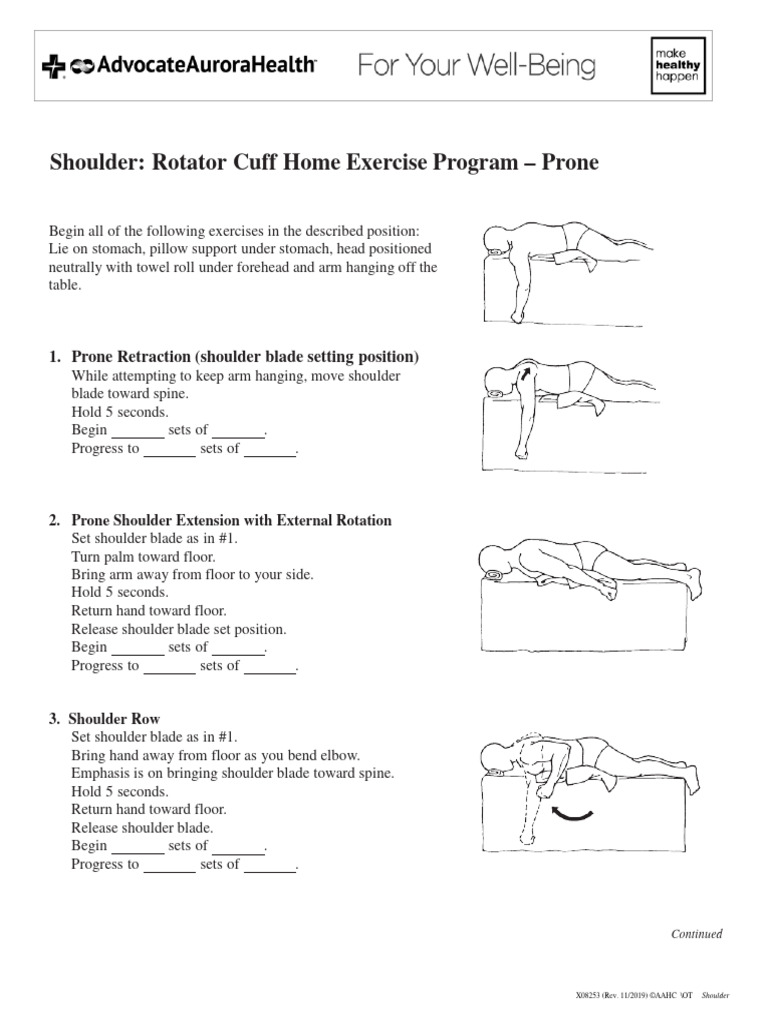 Prone Rotator Cuff Exercise Guide | PDF | Shoulder | Anatomical Terms ...
