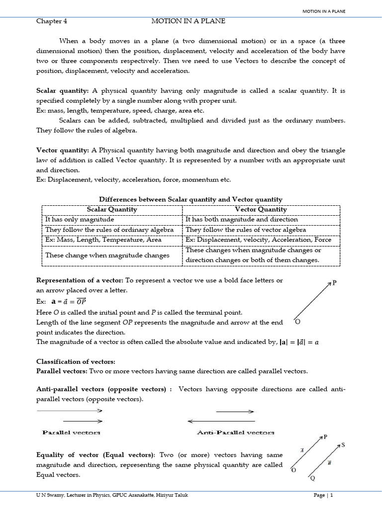 P 1 Pdf Euclidean Vector Velocity