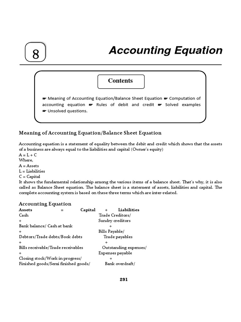 Chapter Accounting Equation | PDF | Debits And Credits | Balance Sheet