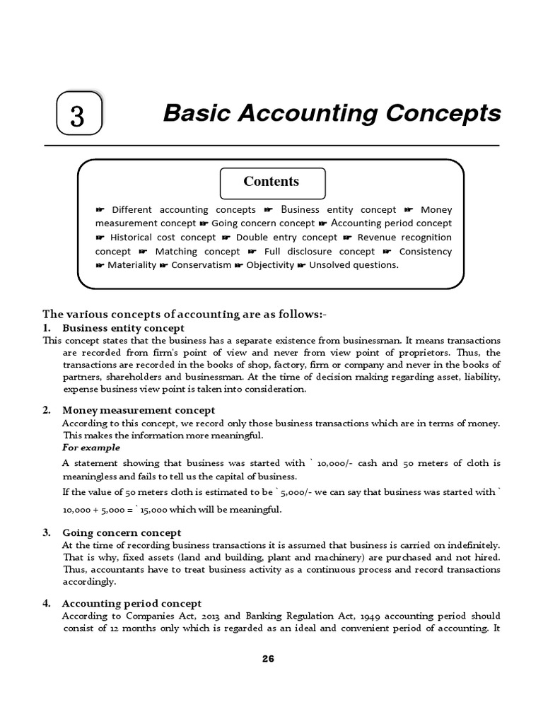 Chapter 3 Basic Accounting Concept | PDF | Historical Cost | Cost Chapter 3 Basic Accounting Concept | PDF | Historical Cost | Cost