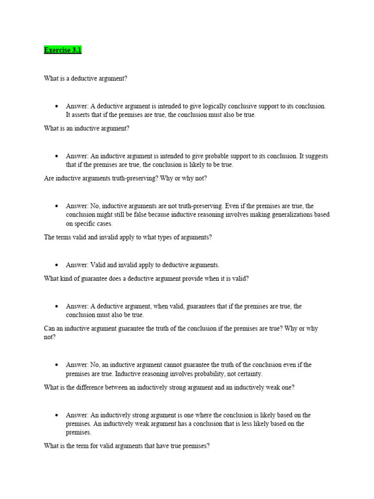 Unit 2 Exercise 31 36 Pdf Argument Deductive Reasoning 4617