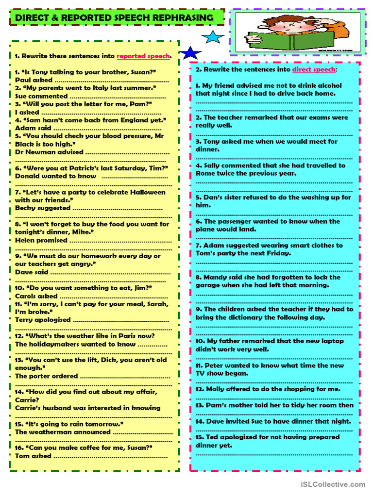 Direct & Reported Speech Rephrasing | PDF