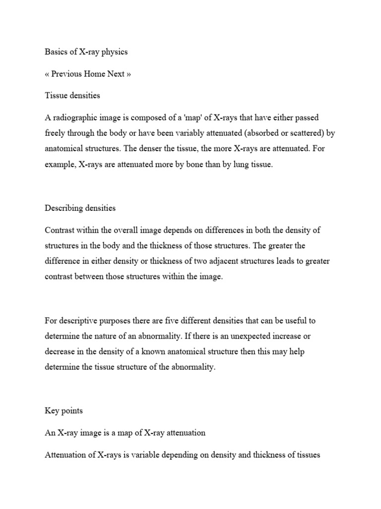 Basics of X | PDF | X Ray | Radiography