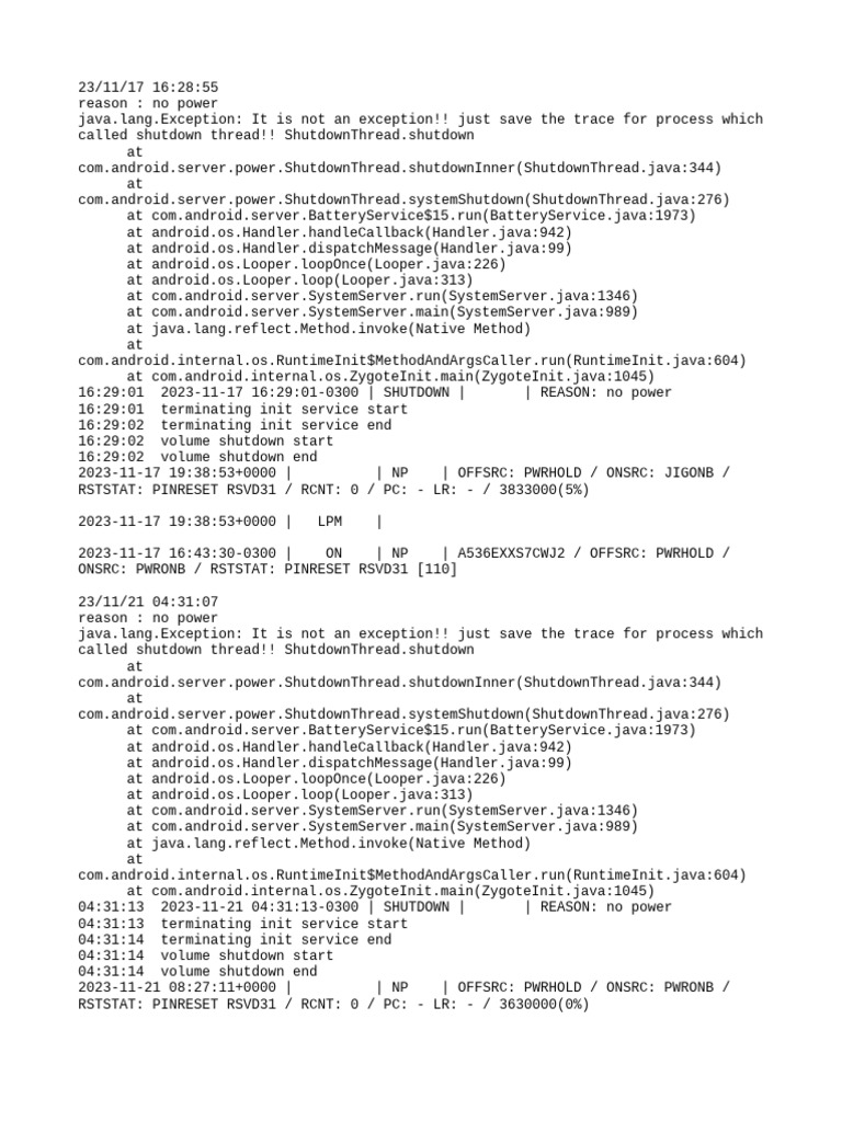 Power Off Reset Reason Backup | PDF | Java (Programming Language) | Technology Development