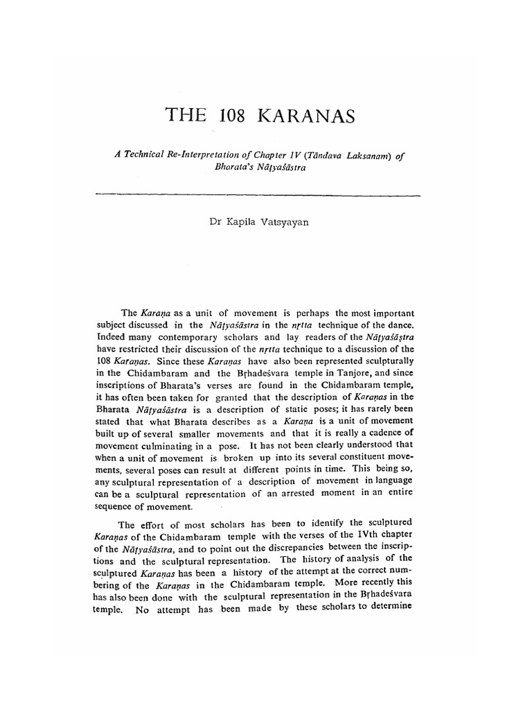 !08 Karanas Kapila Vatsyayan | PDF | Dances | Sculpture