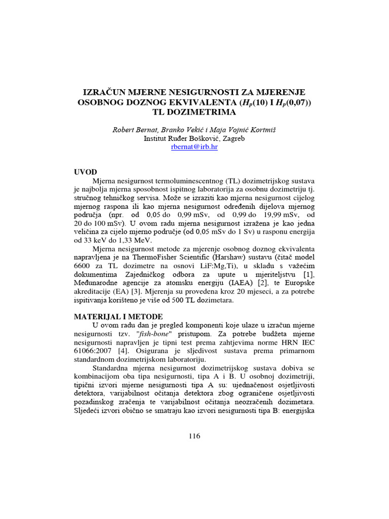 Mjerna Nesigurnost - CL | PDF
