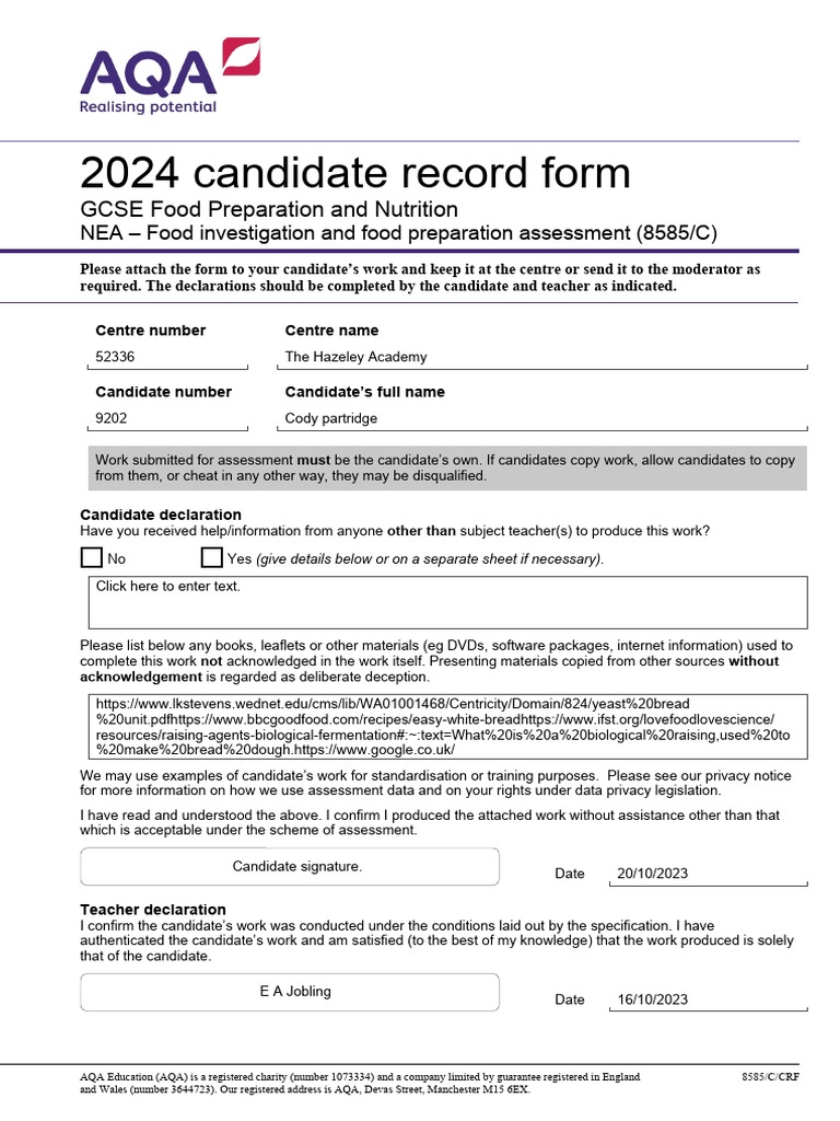 Aqa 8585C CRF 24 | PDF