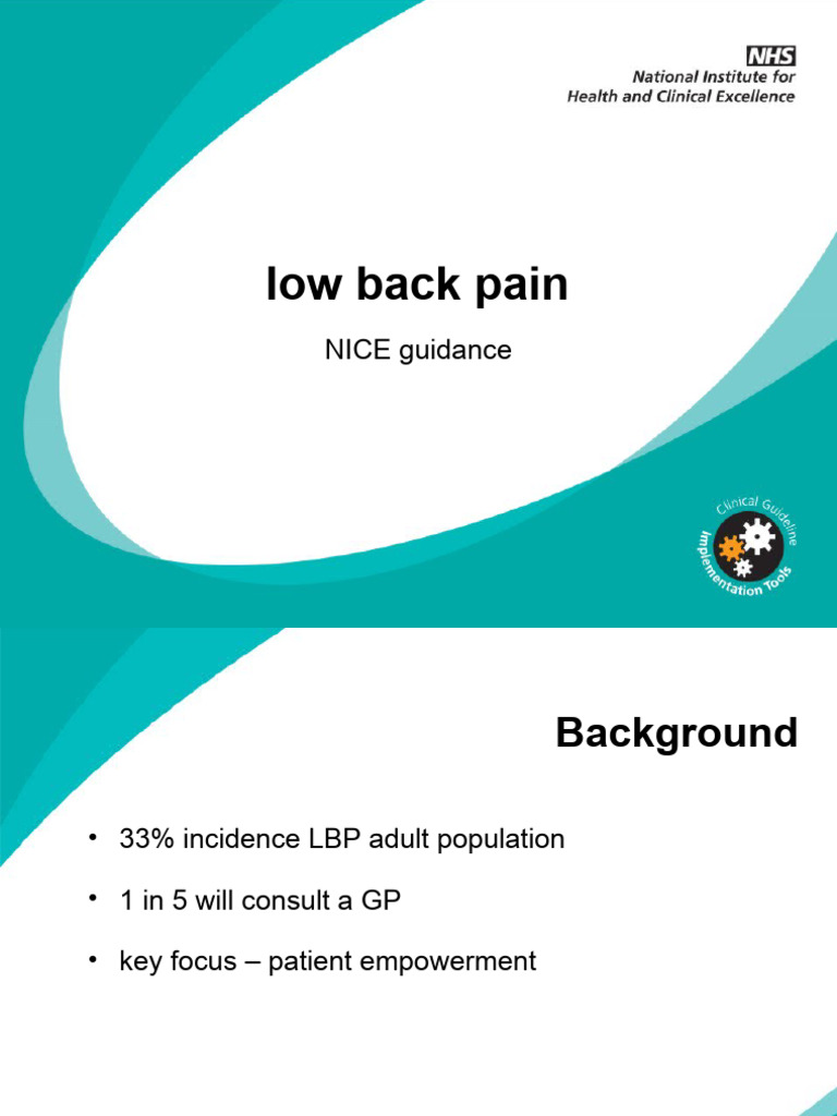 Back Pain NICE | PDF | Back Pain | Low Back Pain