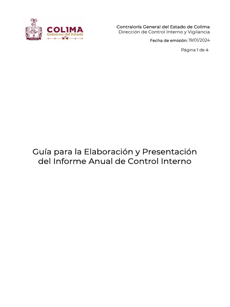 Guía para La Elaboración Del Informe Anual de Control Interno | PDF | Estado de los Estados ...