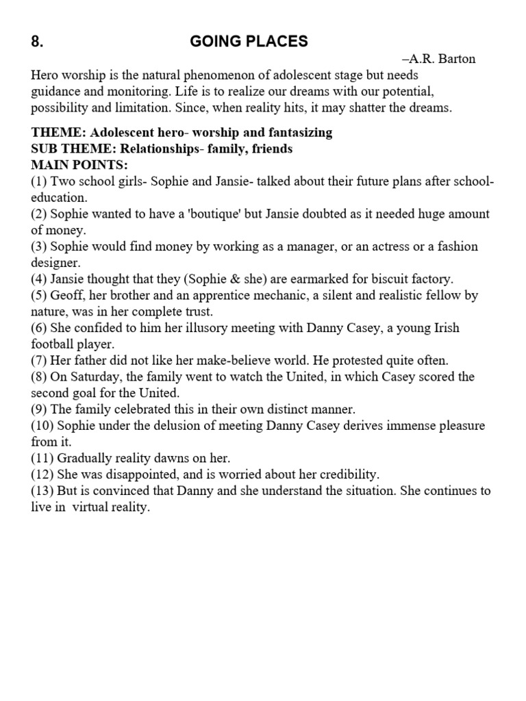 Going Places Notes | PDF