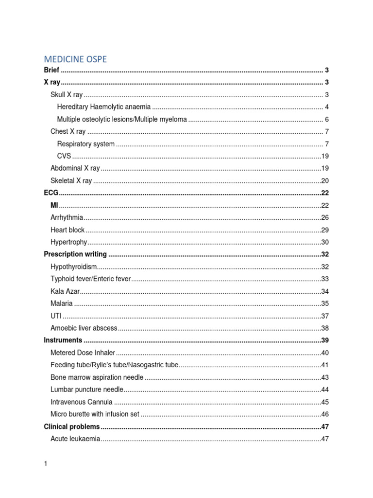 Abrar DMC Medicine OSPE | PDF | Lung | Anemia