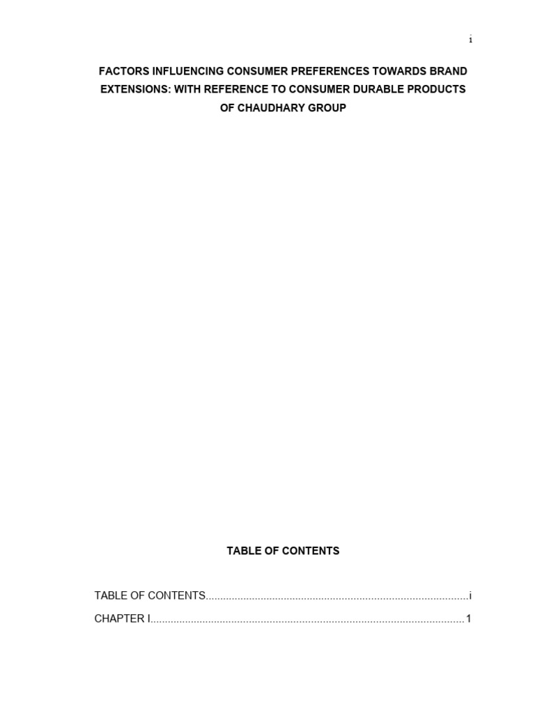 Proposal | PDF | Brand | Consumer Behaviour