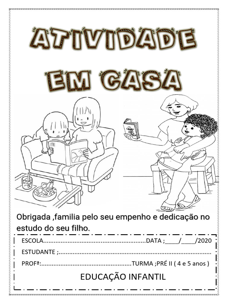 Ed Infantil Pre I Atividade Para Casa 4 E 5 Anos Pdf Folclore
