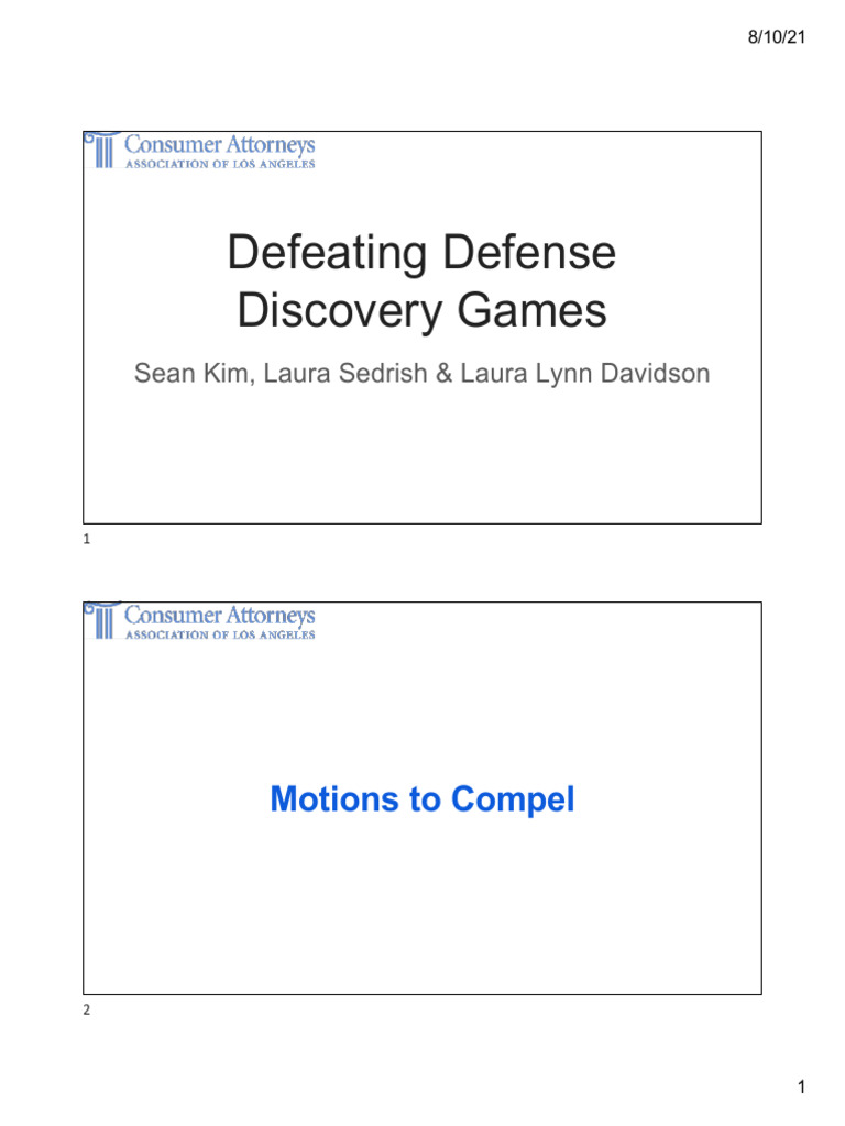 Defeating Defense Discovery Games Materials | PDF | Discovery (Law ...