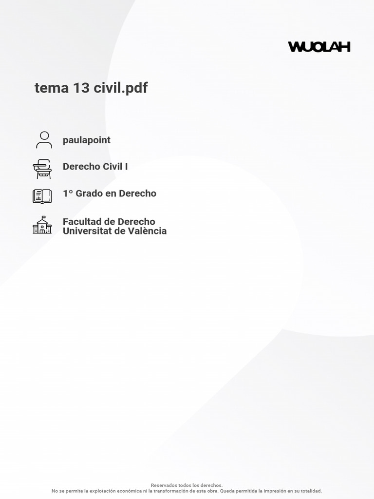 Wuolah-Free-Tema 13 Civil | PDF | Ley de fideicomiso | Derechos