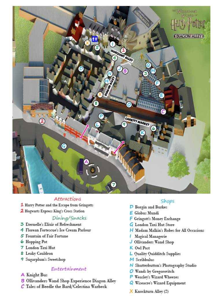 Diagon Alley Map | PDF | Contemporary Fantasy Novels | Fantasy