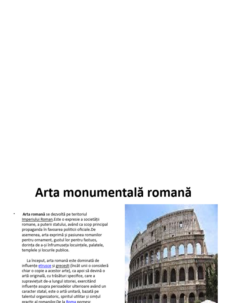 Arta Monumentala Romana | PDF