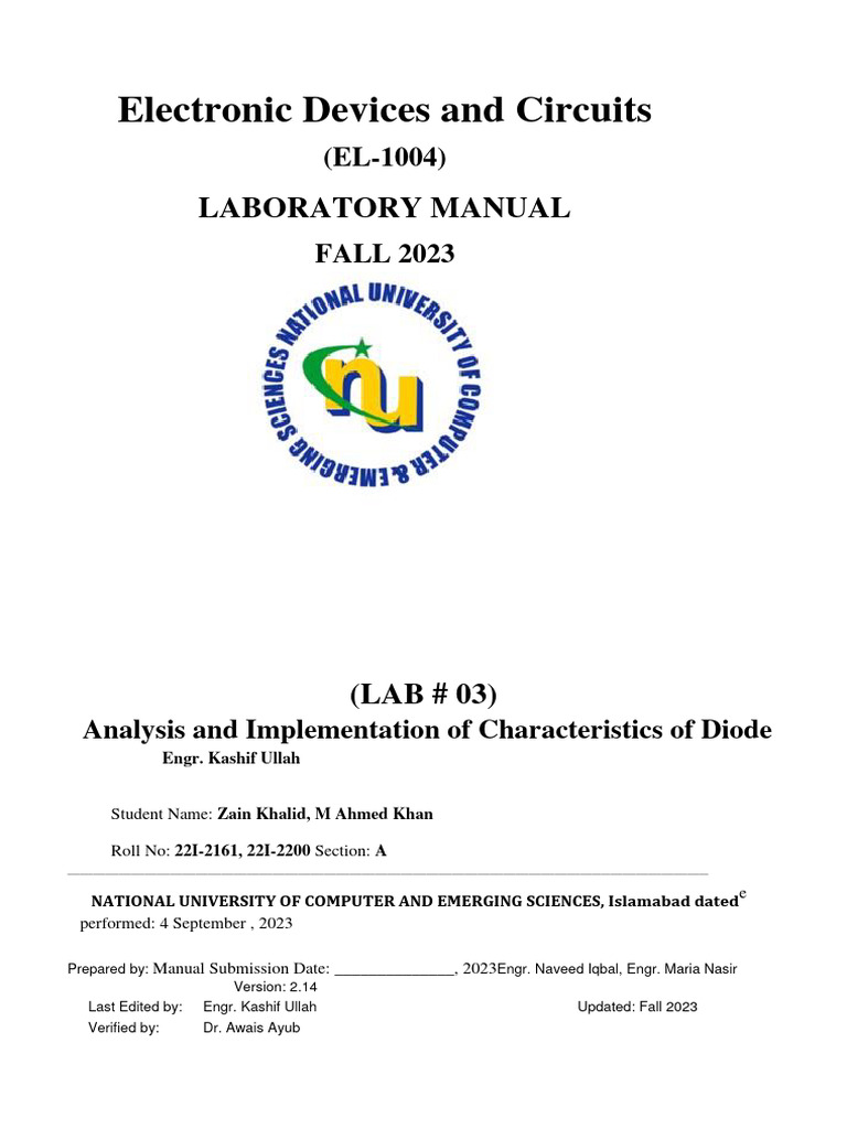Edc Lab 3 | PDF | P–N Junction | Diode