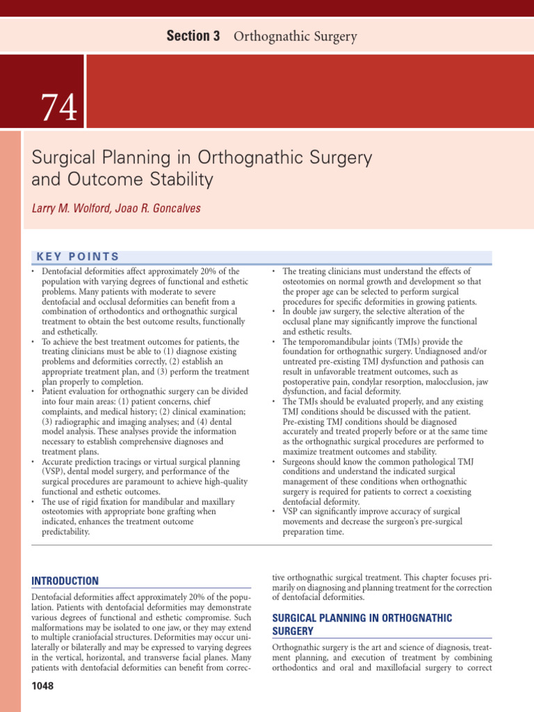 Wolford2017 STO - Surgical Planning in Orthognathic Surgery | PDF ...