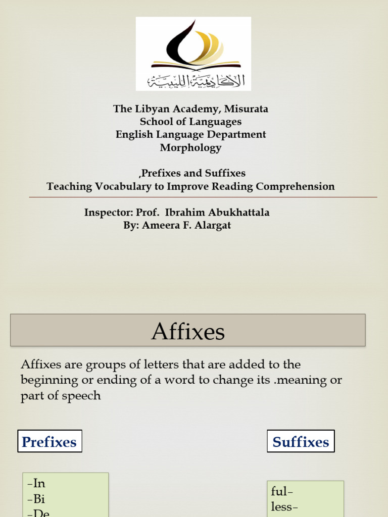 Affixes Presentation | PDF | Hypertension | Linguistics