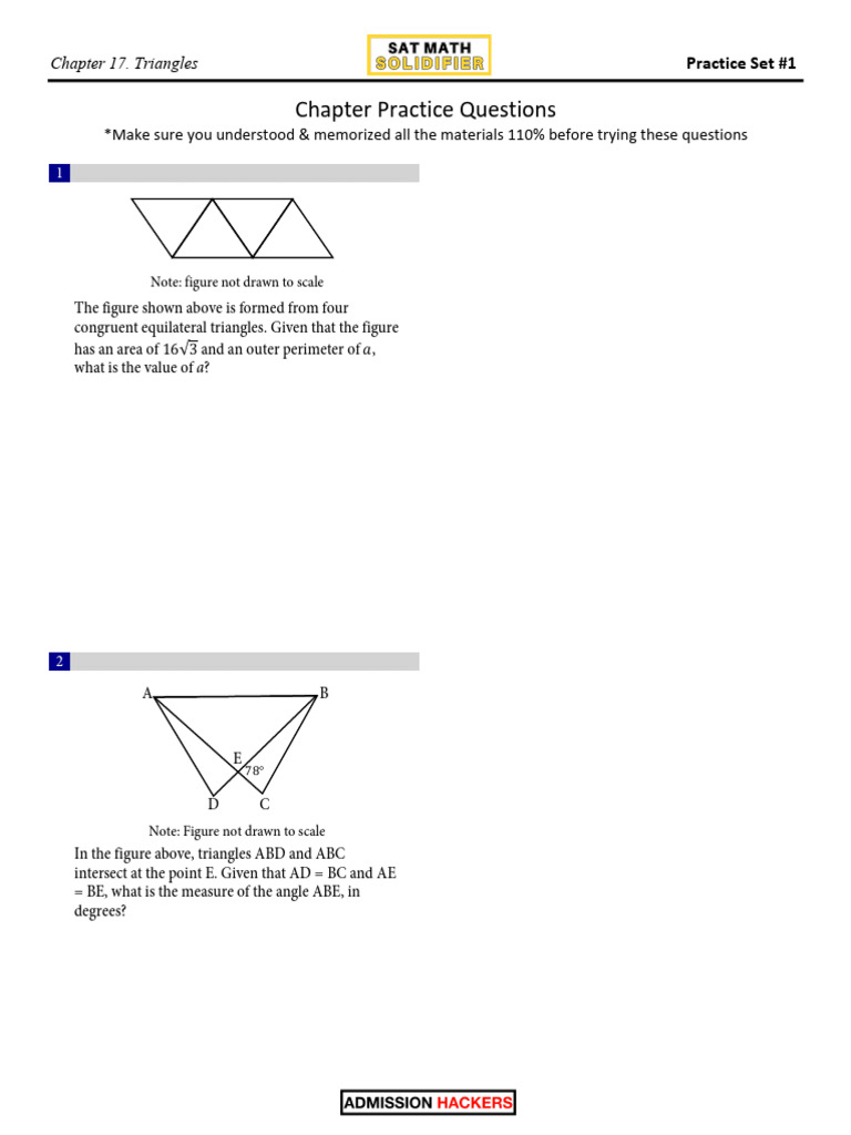 Triangles - Hard Set #1 | PDF | Triangle | Circle