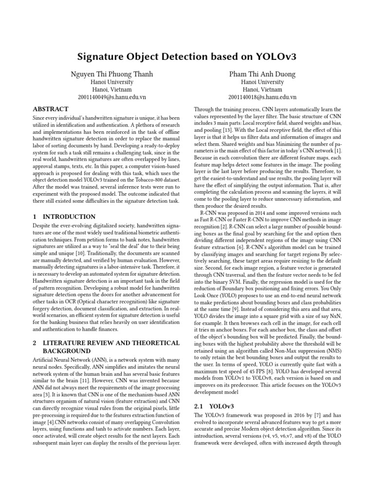 Signature Object Detection Based On YOLOv3 | PDF | Applied Mathematics ... Signature Object Detection Based On YOLOv3 | PDF | Applied Mathematics ...
