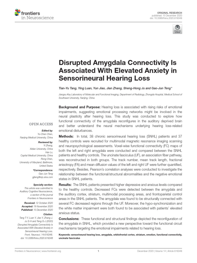 Fnins 14 616348 | PDF | Amygdala | Functional Magnetic Resonance Imaging