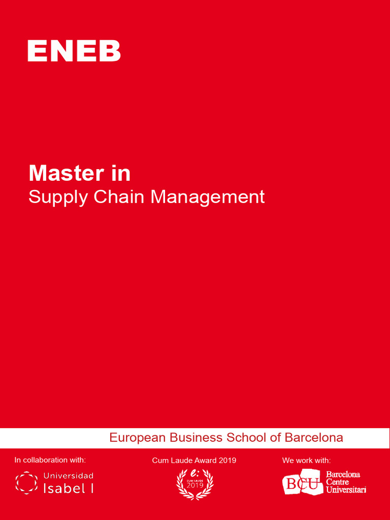 ENEB Master in Supply Chain Management | PDF | Supply Chain | Educational Technology