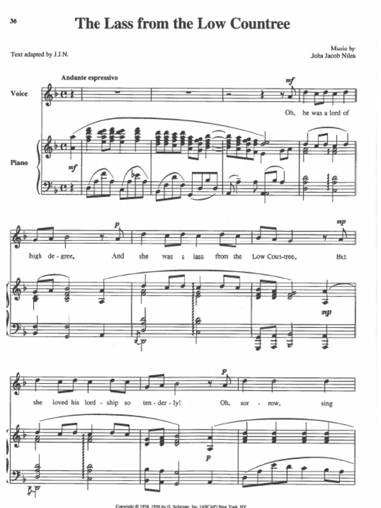 The Lass From The Low Countree, Niles (High) | PDF