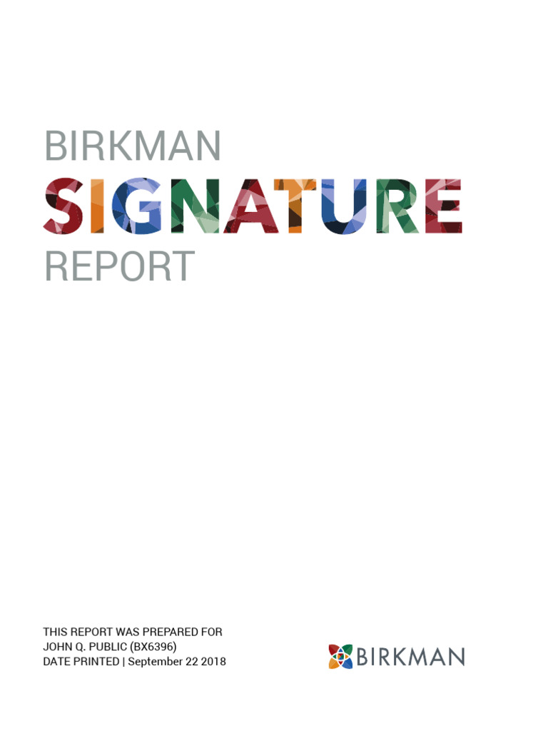 Sample Birkman | PDF | Extraversion And Introversion | Stress (Biology)