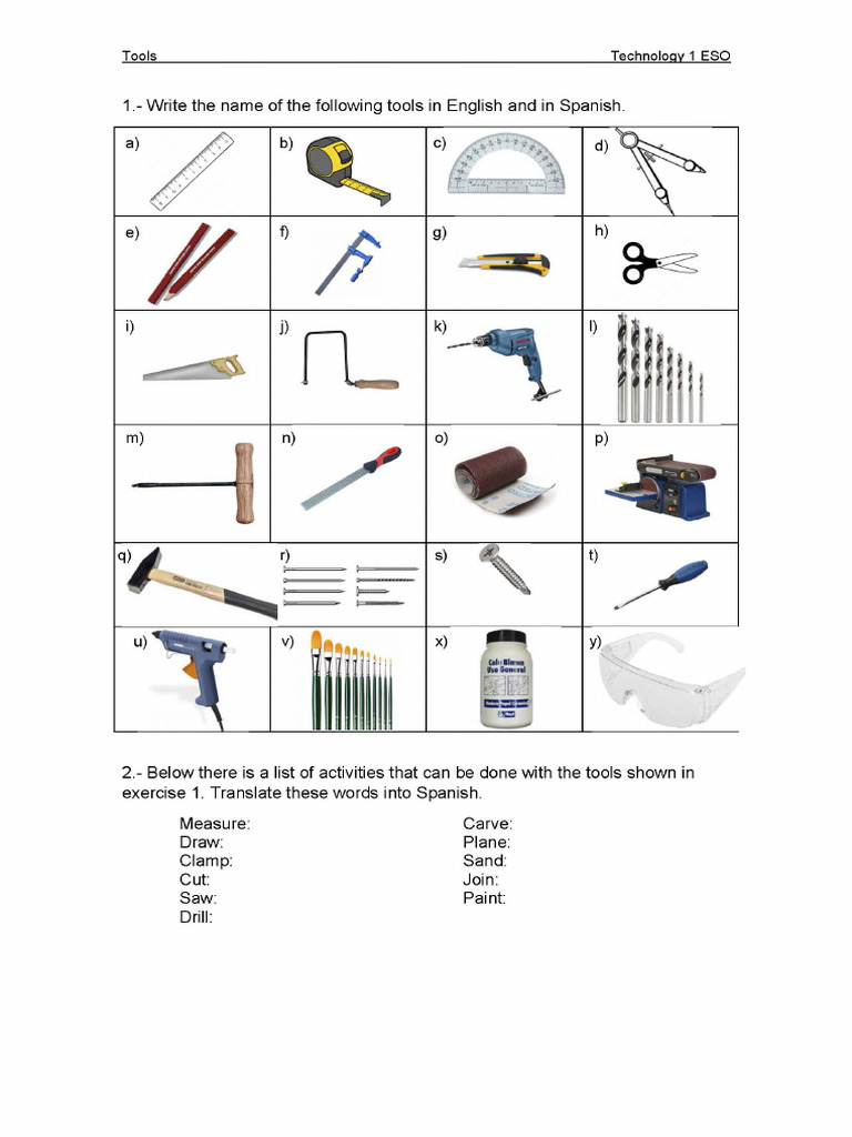 01 Tools Activities | PDF