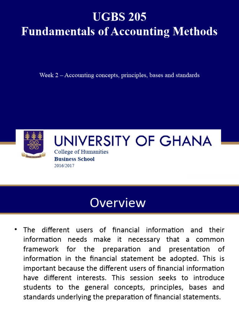 Week 2 (Accounting Concepts, Principles, ... | PDF | Accounting ...