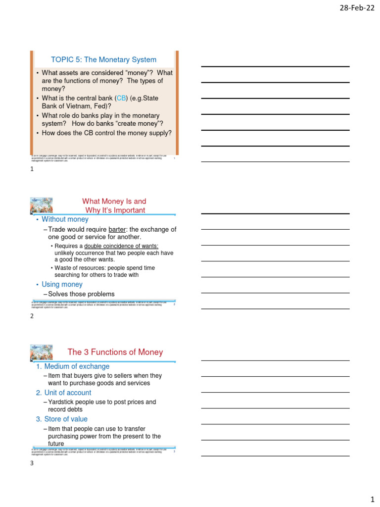 Topic-5-The Monetary System | PDF | Money | Money Supply
